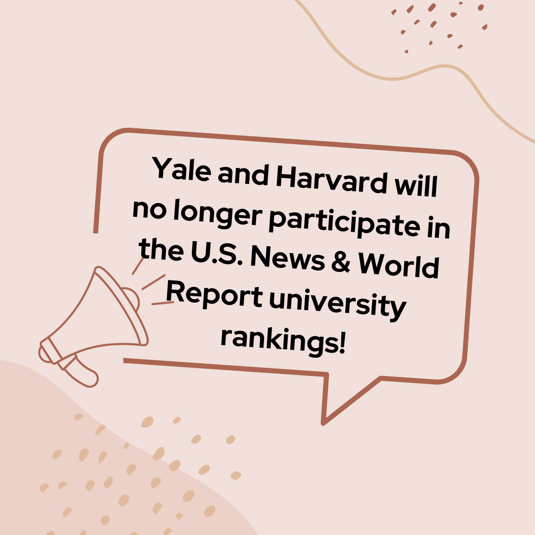 Yale and Harvard will no longer participate in the U.S. News & World ...